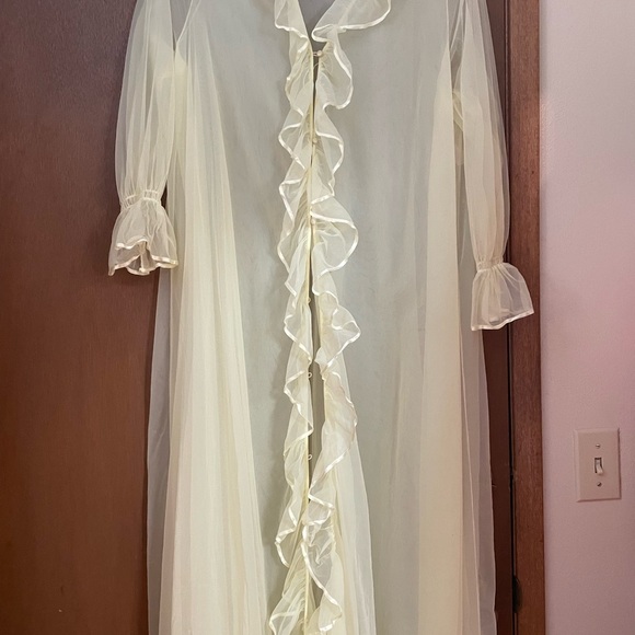 Miss Elaine | Intimates & Sleepwear | Elegant Sheer Ruffle Robe | Poshmark